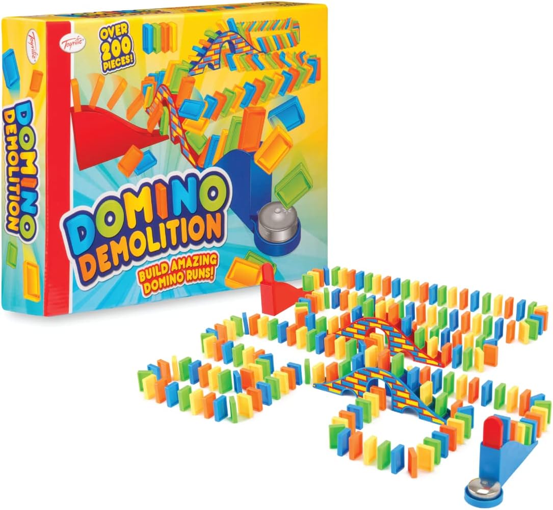 Toyrific | Complete Domino Demolition, Educational Kids Domino Run Set, Including 200 Dominoes ...