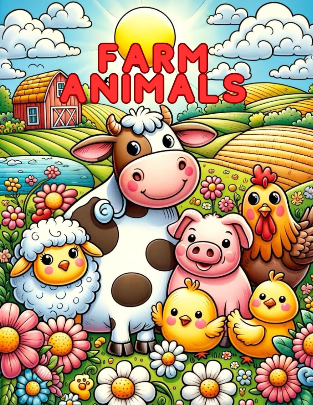 Farm animals: a joyful coloring book for kids 3-5 years old: Learners ...