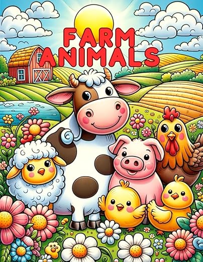 Farm animals: a joyful coloring book for kids 3-5 years old: Learners ...