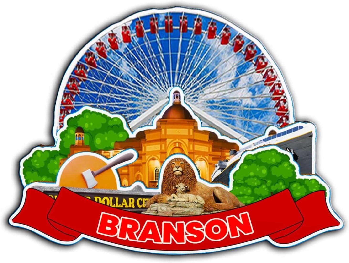 Amazon.com: Branson Missouri USA Magnet Fridge Magnet Wooden 3D Landmarks Travel Collectible ...