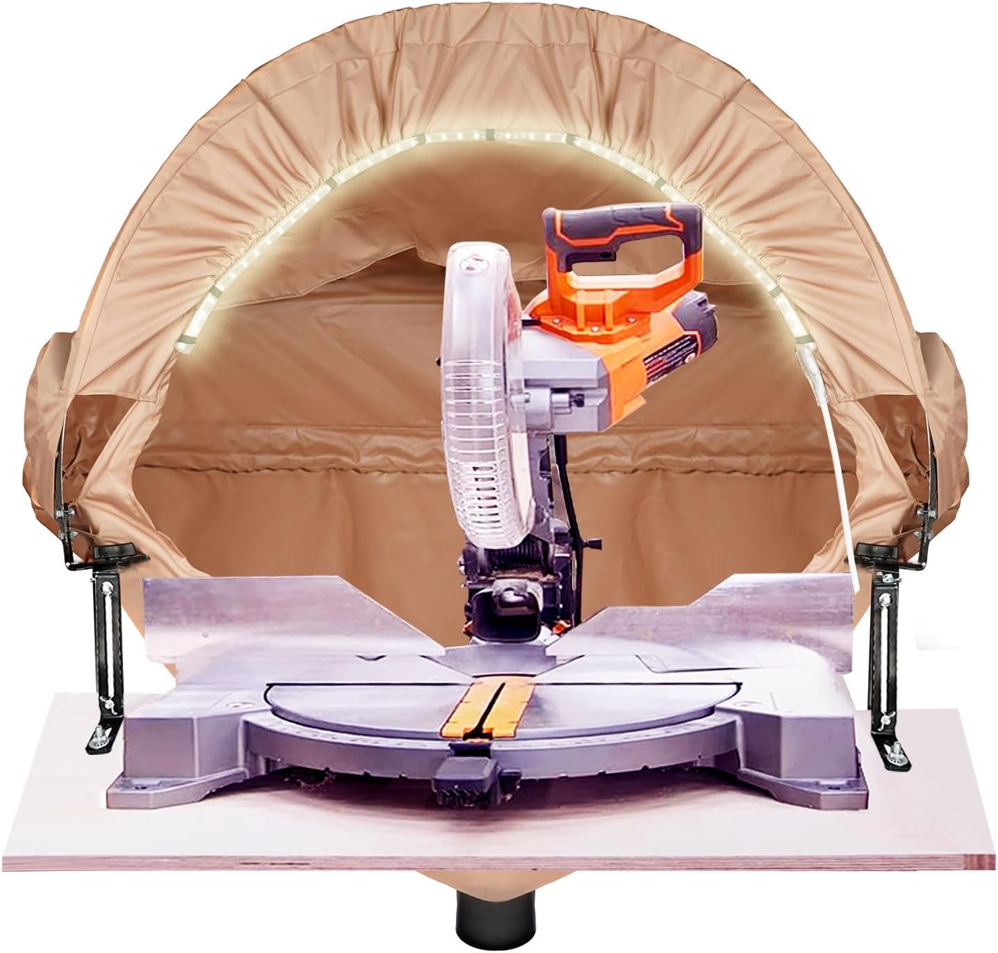 BERPET Miter Saw Dust Collection Hood with Light, Dust Solution for ...