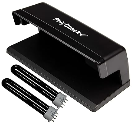 Polymer & Paper 9W UV Bank Note Checker + 2 Spare DuraBulb® Bulbs ...