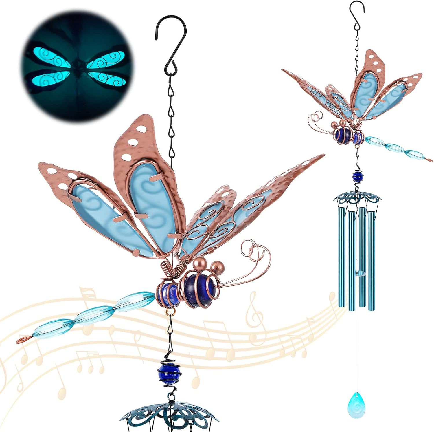 Amazon.com : Luminous Dragonfly Wind Chime Kannino Wind Chimes for ...