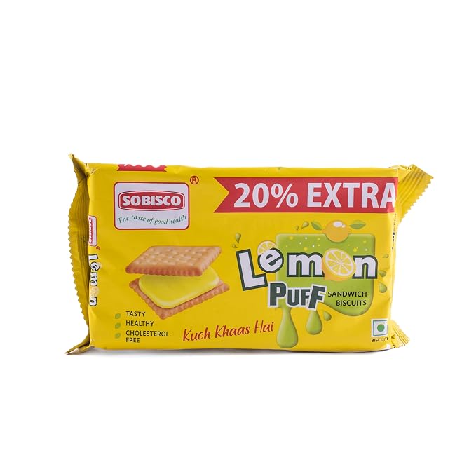 SOBISCO Lemon Puff Sandwich Cream Biscuits Tasty Healthy and ...