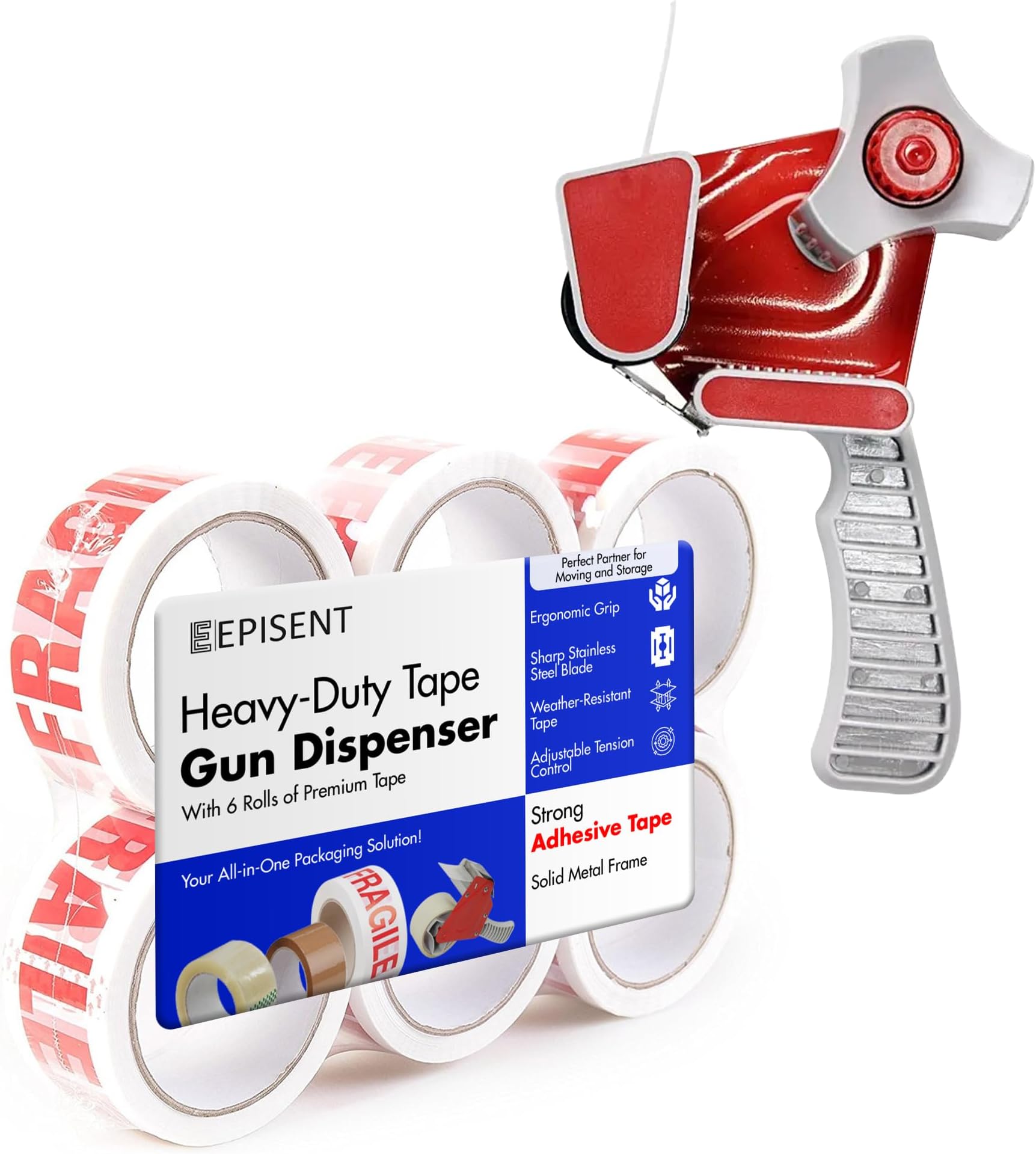 UR CHOICE Heavy Duty Packaging Tape Gun Dispenser - with Pack of 6 ...