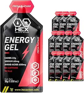 Hex Gel Energético Sabor Platano Fresa 12/30g paquetes : Amazon.com.mx ...