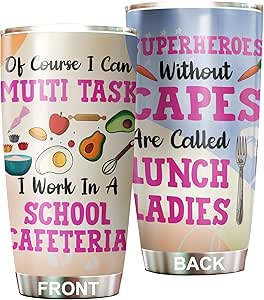Amazon.com: MEDROC Lunch Lady Tumbler Stainless Steel 20oz, Lunch Lady ...