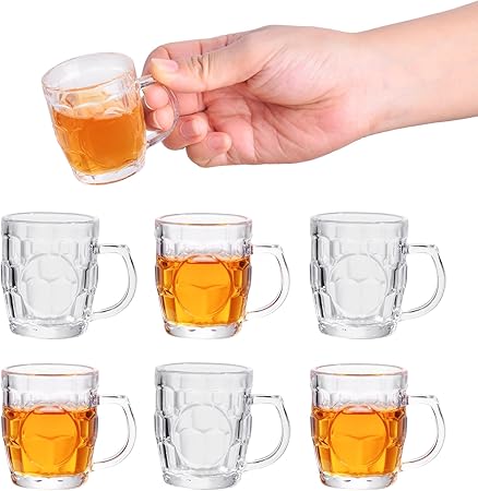 Amazon.com | Jeapsing Mini Beer Mugs, 1.8oz Mini Beer Glasses Shot ...