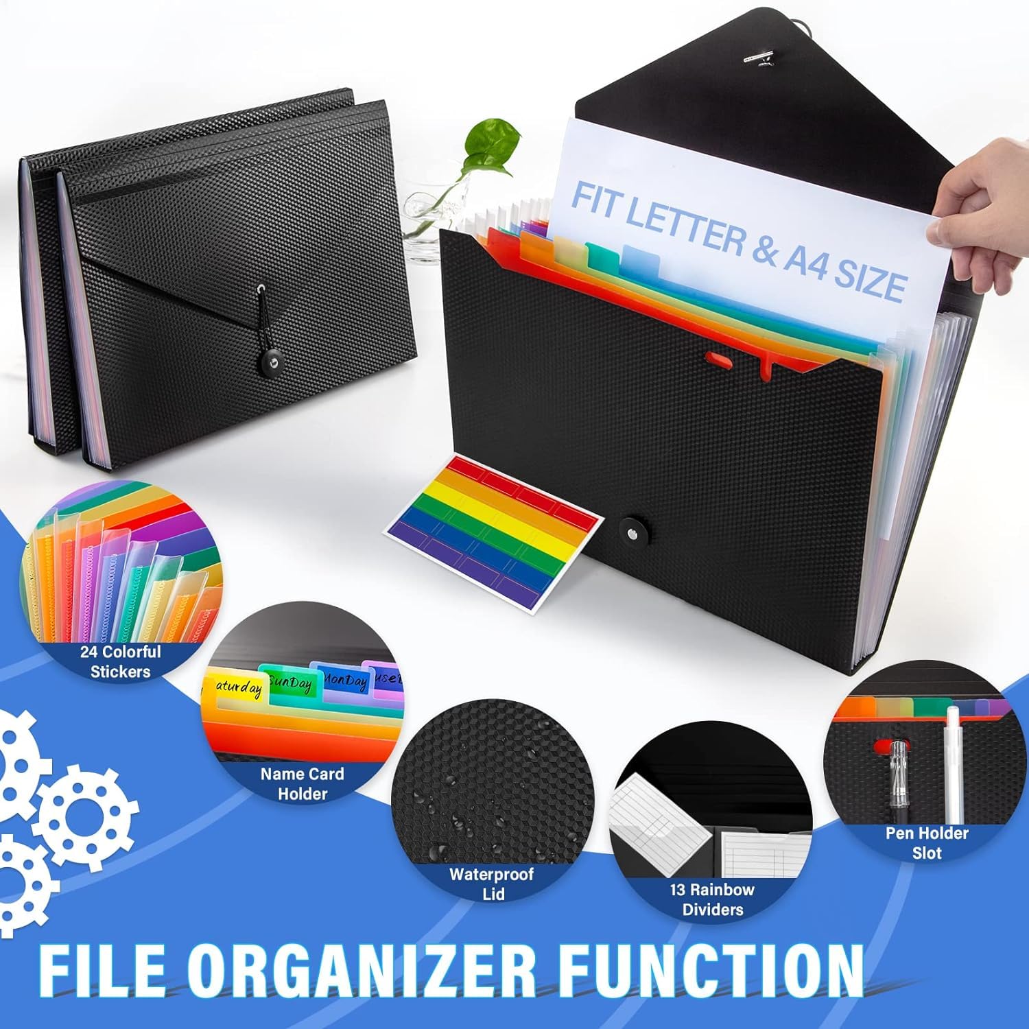 Snapklik.com : Accordion File Organizer, 13 Pockets Expanding File ...