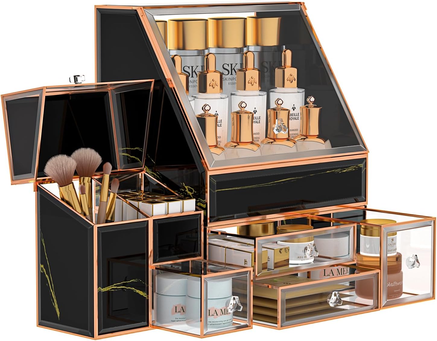 Amazon.com: GlamoureBox Clear Acrylic Cosmetic Cube Organizer Makeup ...