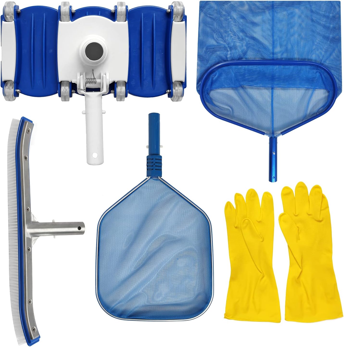 Amazon.com : YASHINE Pool Cleaning Kit Pool Vacuum Head, Pool Brush for ...