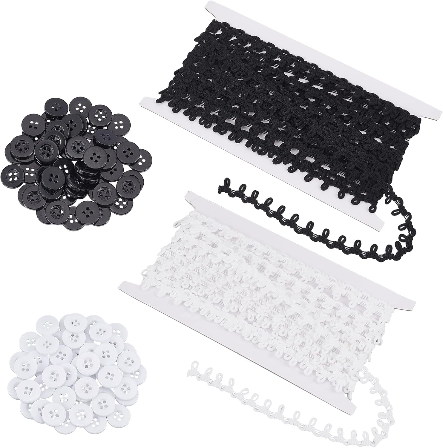 Amazon.com: PH PandaHall 20 Yards Petite Braid Trim with Button Loops ...