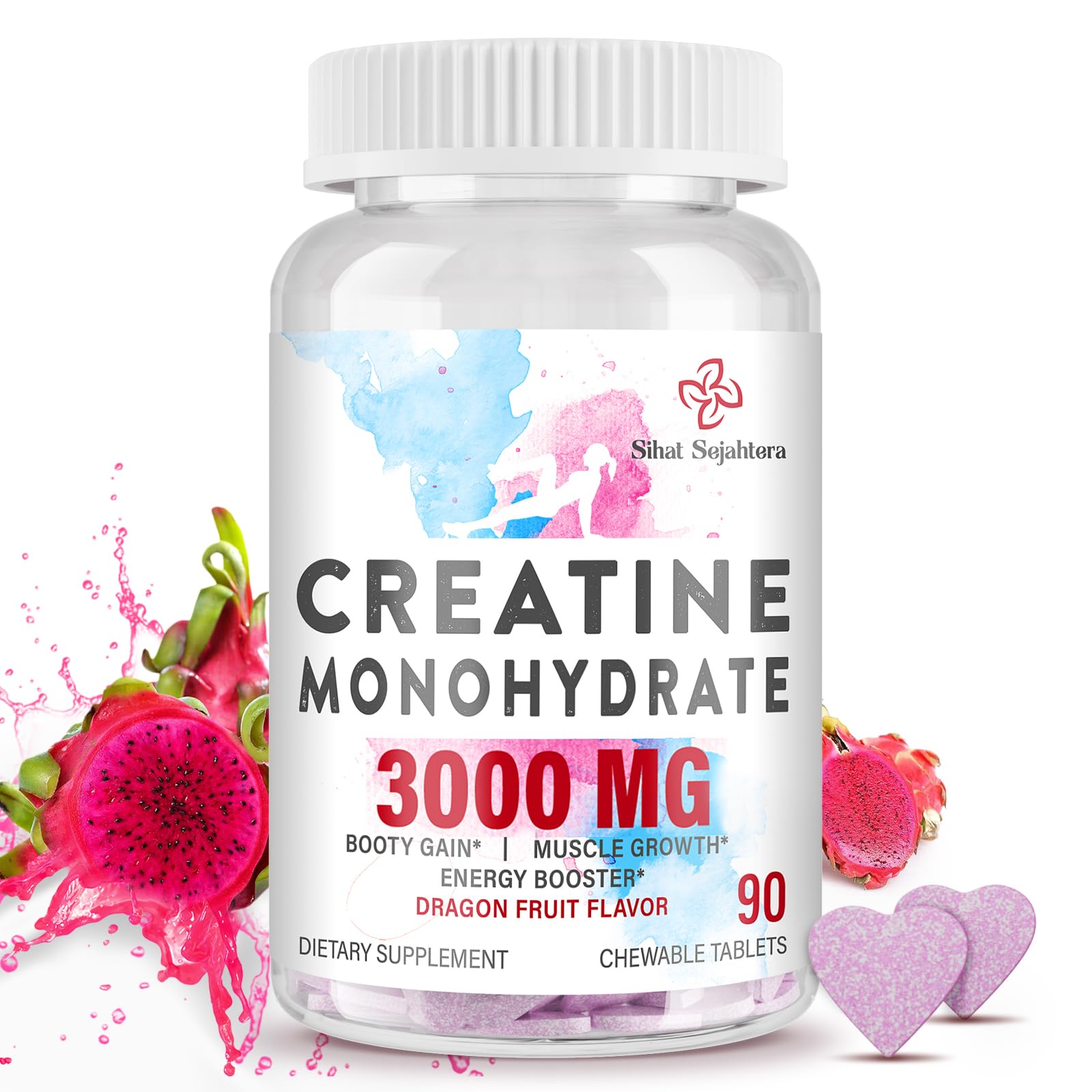 Amazon.com: 3000 MG Creatine Monohydrate for Women & Men, Creatine ...
