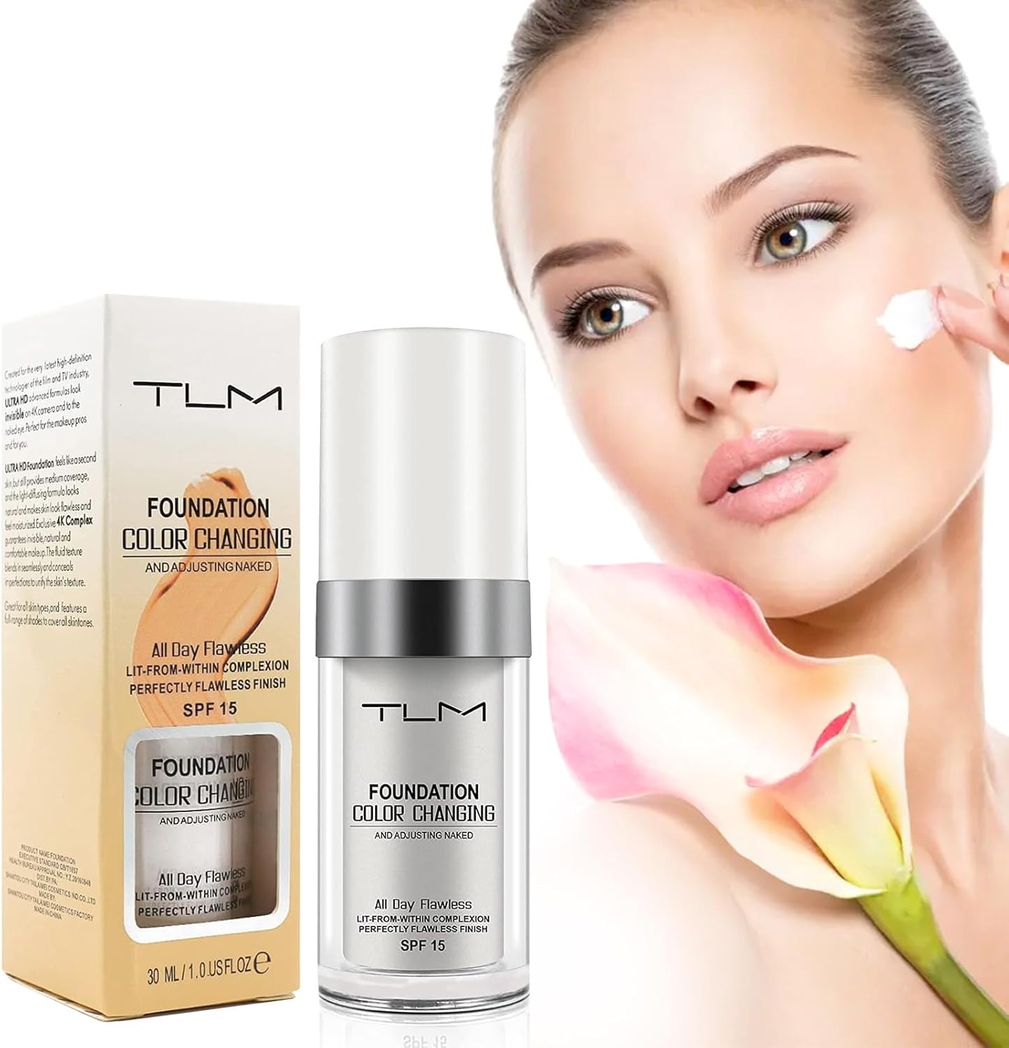 SPF15 TLM Colour Changing Foundation,Full Coverage Makeup Base ...