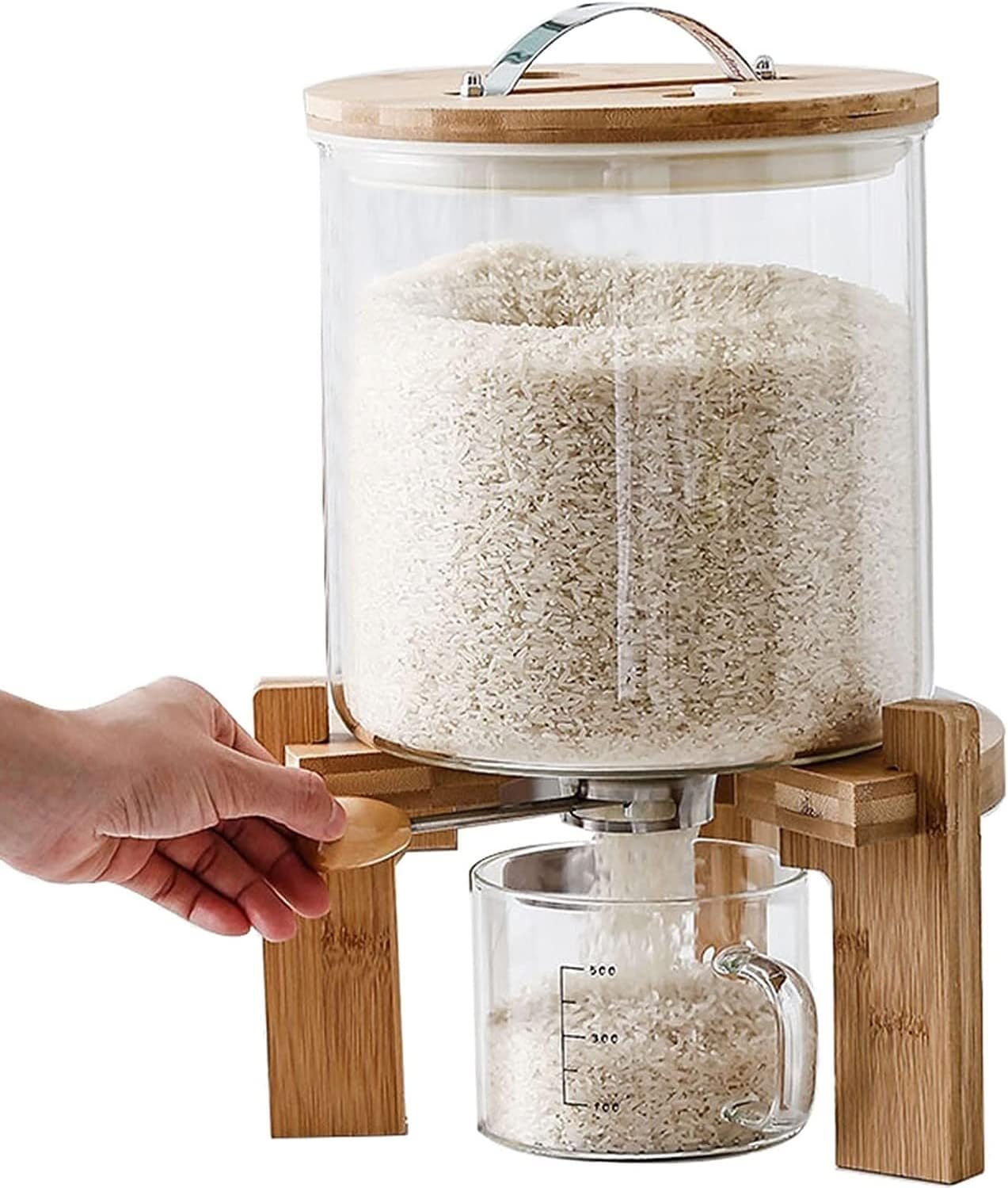 Amazon.com: HASMI Classic 5/7.5L Large Capacity Rice Dispenser, Glass ...