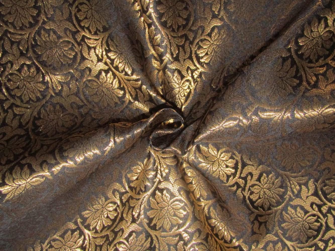 Brokatstoff BRO756 B [1] Brokat/Jacquard, 111,8 cm breit, Schwarz x ...