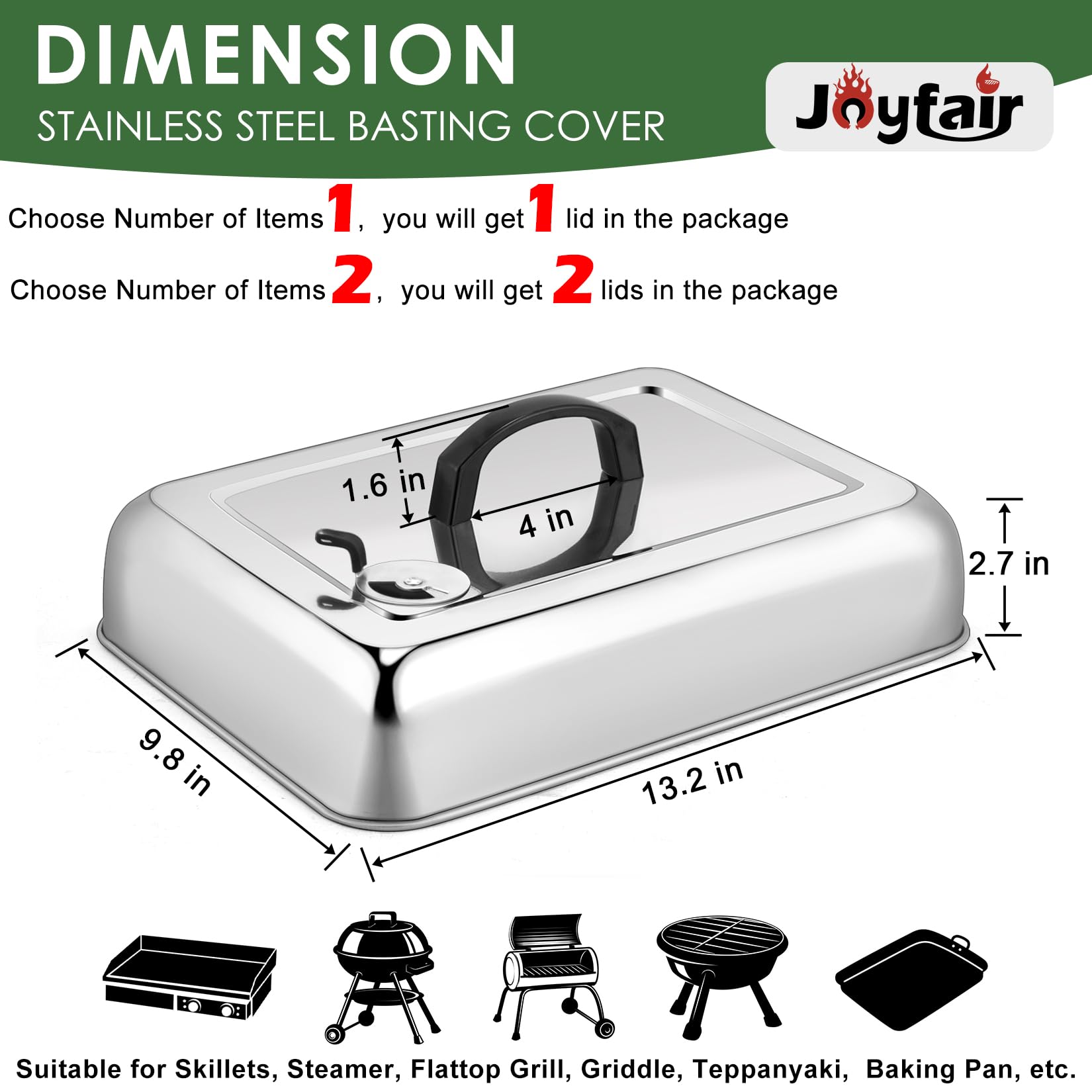 Snapklik.com : 13 X 9.8 Inch Basting Cover Melting Domes, Joyfair ...