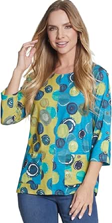 MULTIPLES Women's Petite Multi-Button Three Quarters Sleeves Drop ...