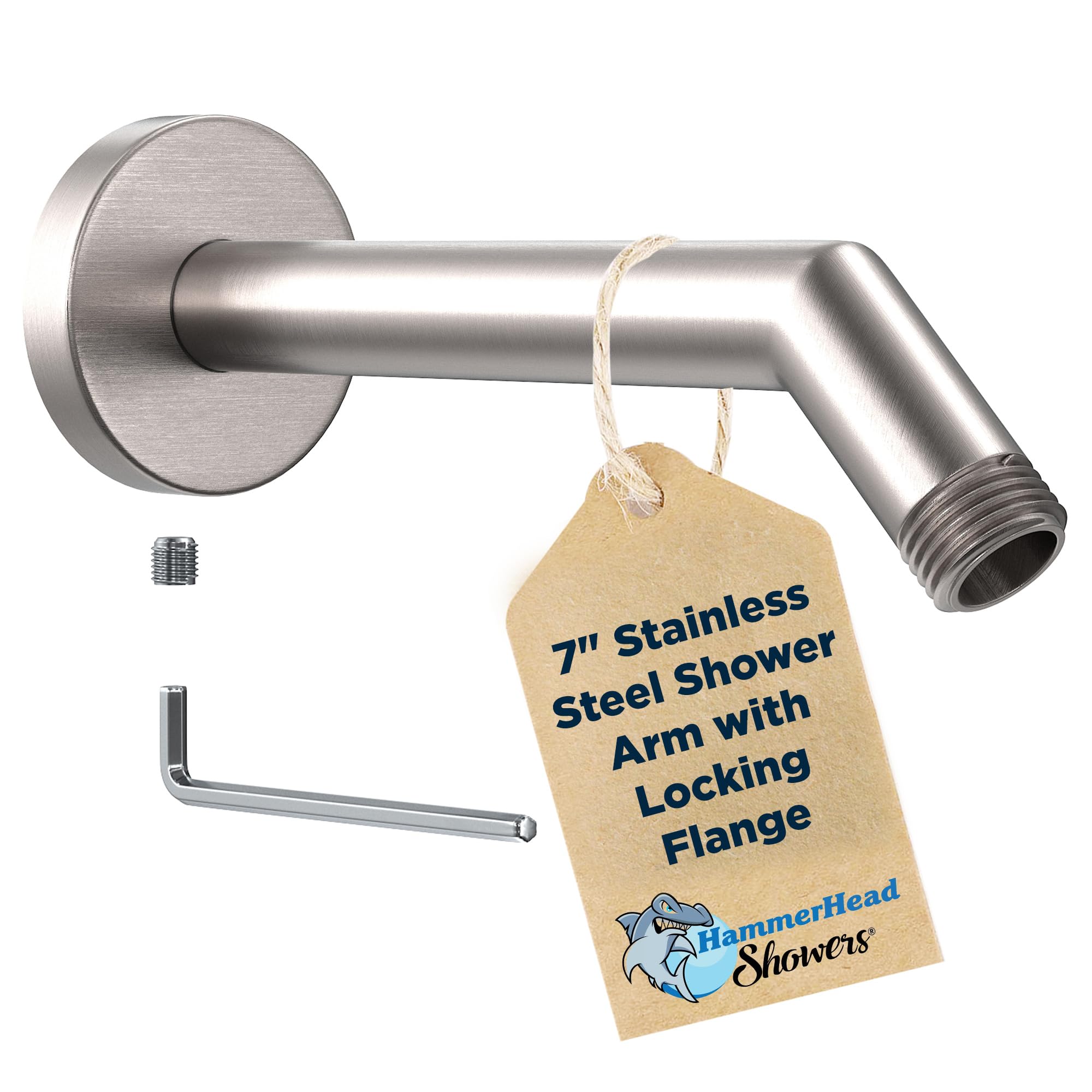 HammerHead Showers® ALL METAL 7 Inch Shower Arm and Flange with Set ...