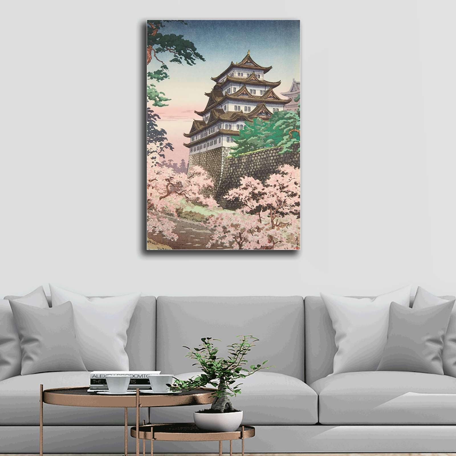 Japanese Castle Wall Mural Okayama Castle In Japan, Coward_lion Wall