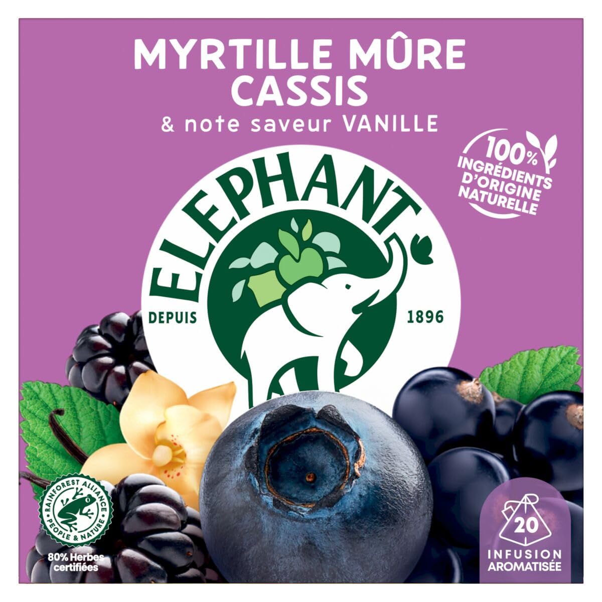 Elephant, Infusion Aromatisée, Goût Myrtille Mure Cassis & Vanille ...