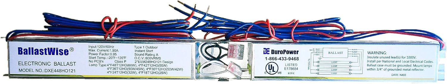 Electronic Ballast DXE448HO121S for 4 F48/42/36/30/24/18T12HO Tubes ...