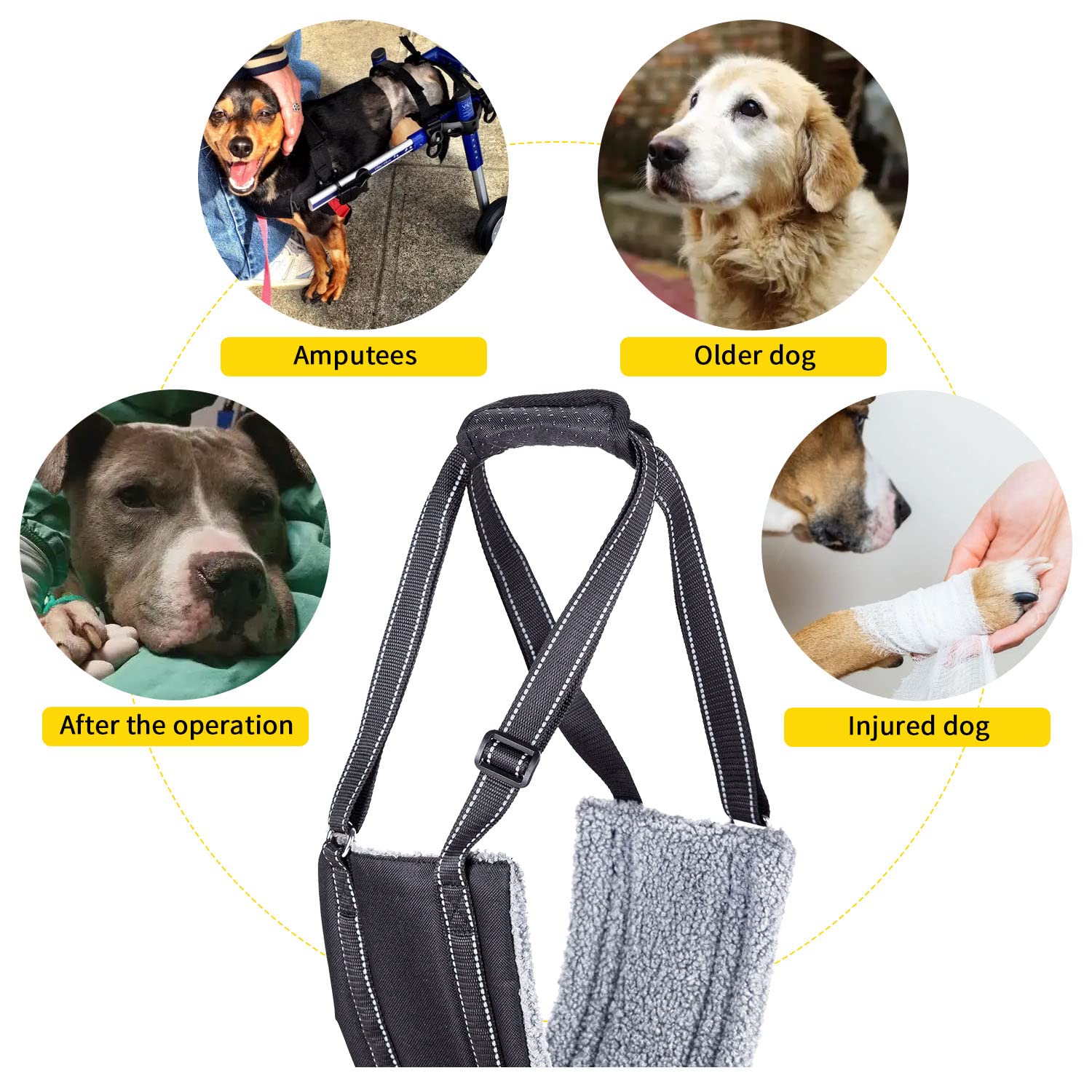 Eageus Dog Sling for Rear Legs, Hip Support Harness for Large Dogs Hind ...