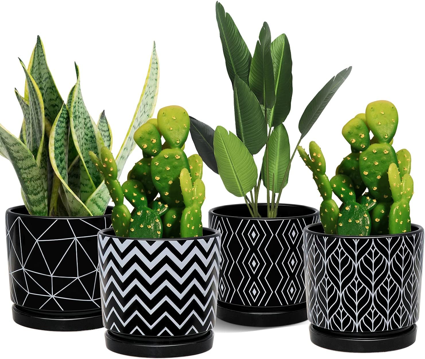 Amazon.com: sietpoek Plant Pots - 5.5 Inch Cylinder Ceramic Planters ...