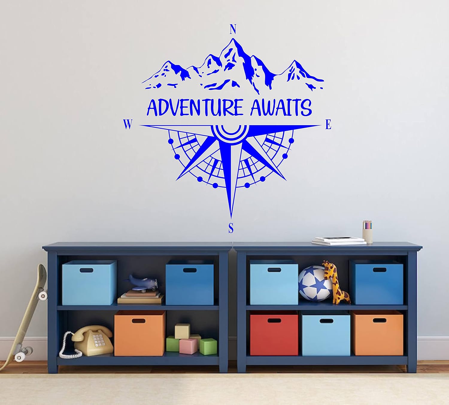 Amazon.com: Compass Wall Decals Adventure Awaits Wall Stickers ...
