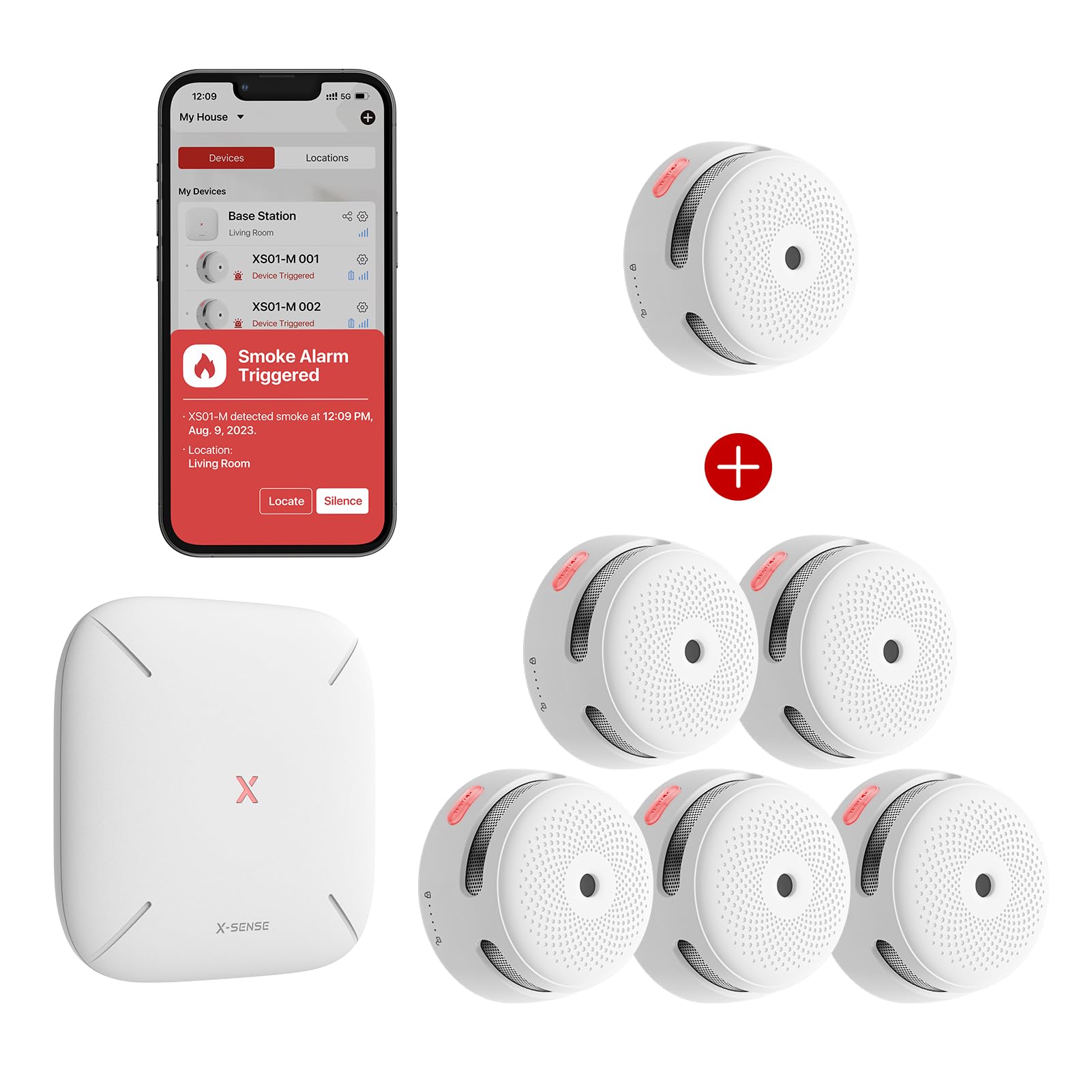 X-Sense Smart Smoke Detector XS01-M (1-Pack) and Wi-Fi Smoke Detector ...