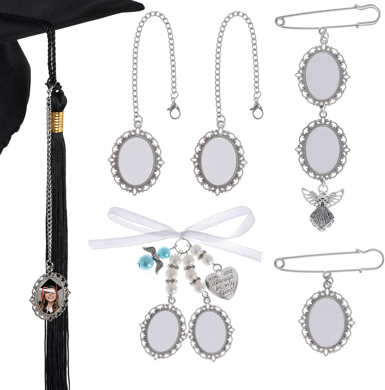 Amazon.com: phnydreg 5Pcs Graduation Cap Memorial Photo Charms ...