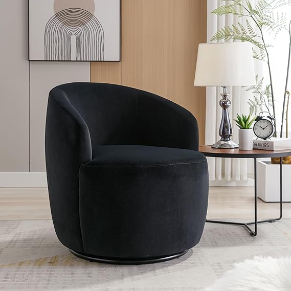 Amazon.com: Tmsan Swivel Accent Chair, Modern Round Vanity Chair for ...