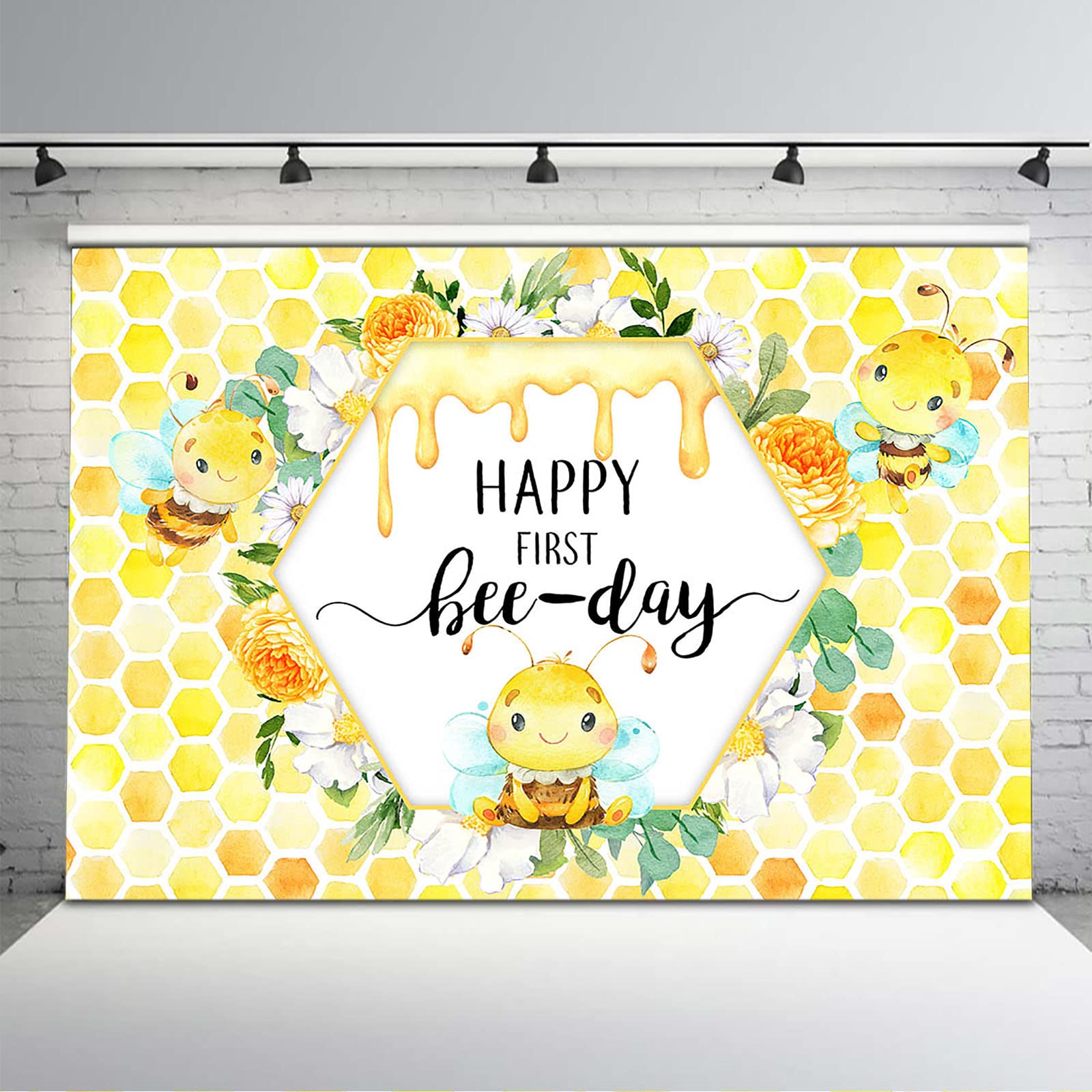 Buy Avezano Happy First Bee Day Backdrop Honey Bee 1st Birthday ...