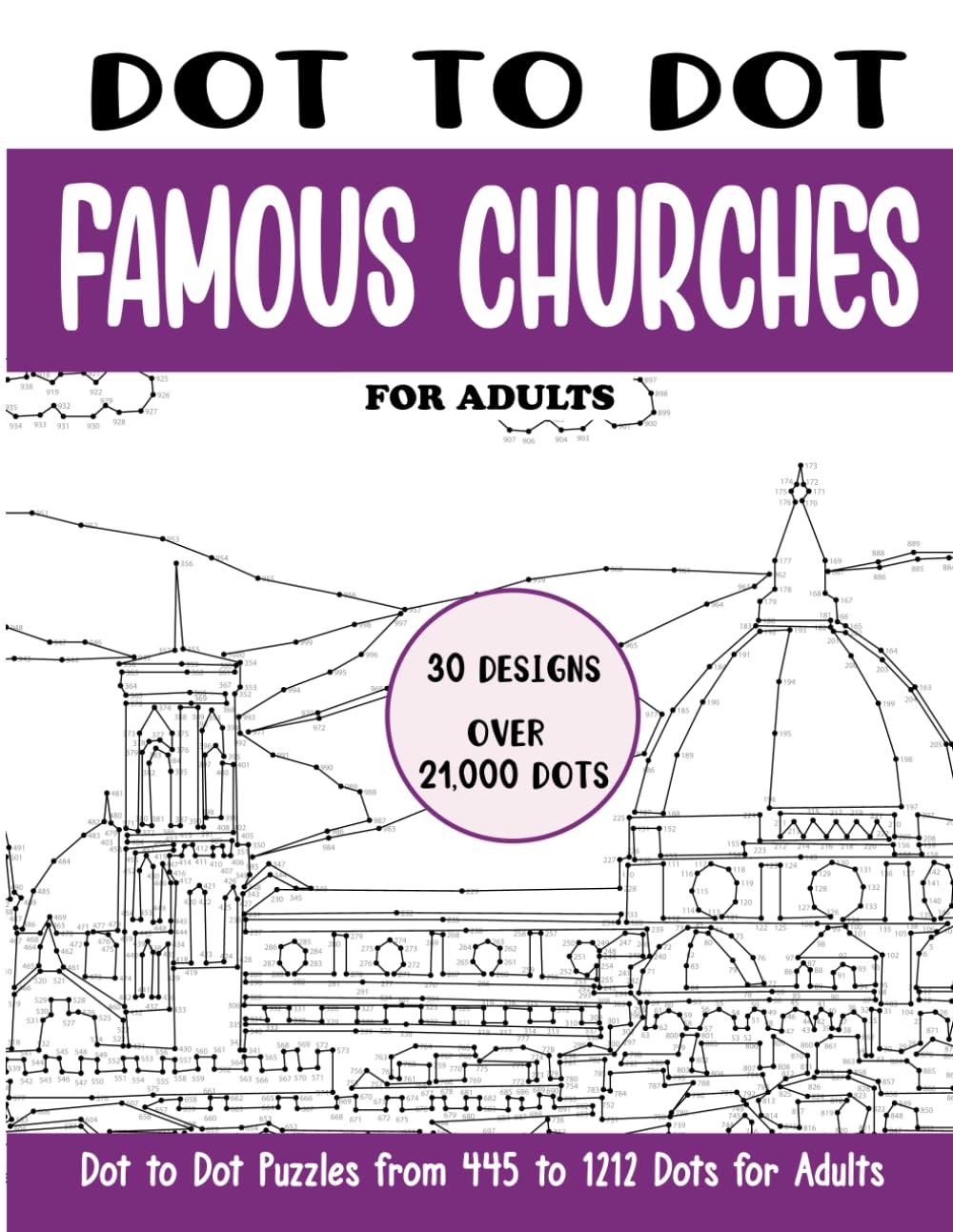 Dot to Dot Famous Churches for Adults: Famous Churches Connect the Dots ...
