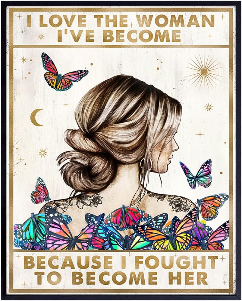 Amazon.com: YELLOWBIRD ART & DESIGN Boho Butterflies Hippie Wall Art ...