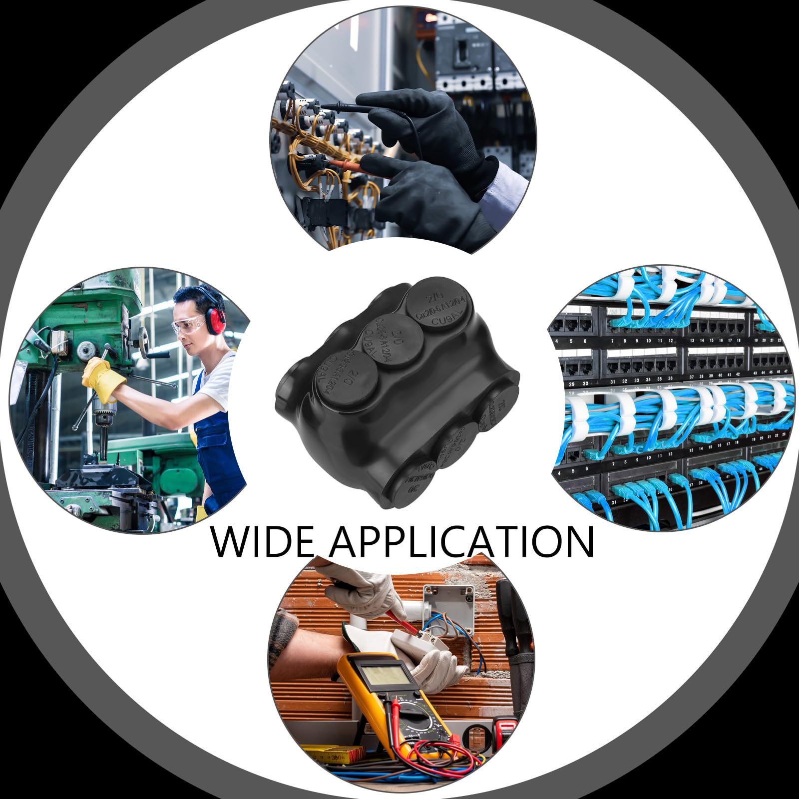 Snapklik.com : Copkim 5 Pack Black Multi Cable Connector Insulated ...