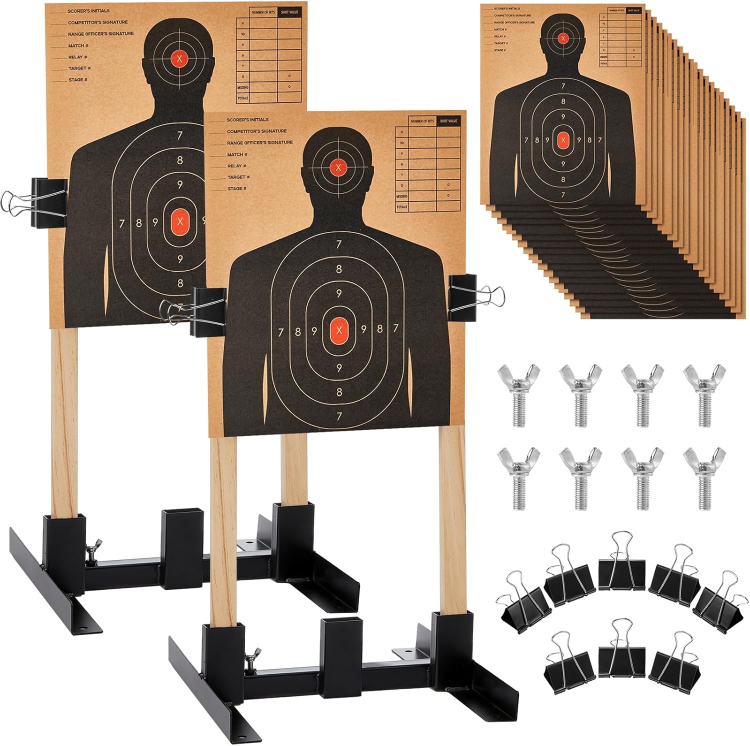Amazon.com : Shappy 30 Pcs Shooting Targets Stand 2 Adjustable Stand ...