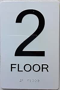 Amazon.com: 2nd floor sign/Floor 2 sign with Raised letters/Image ...
