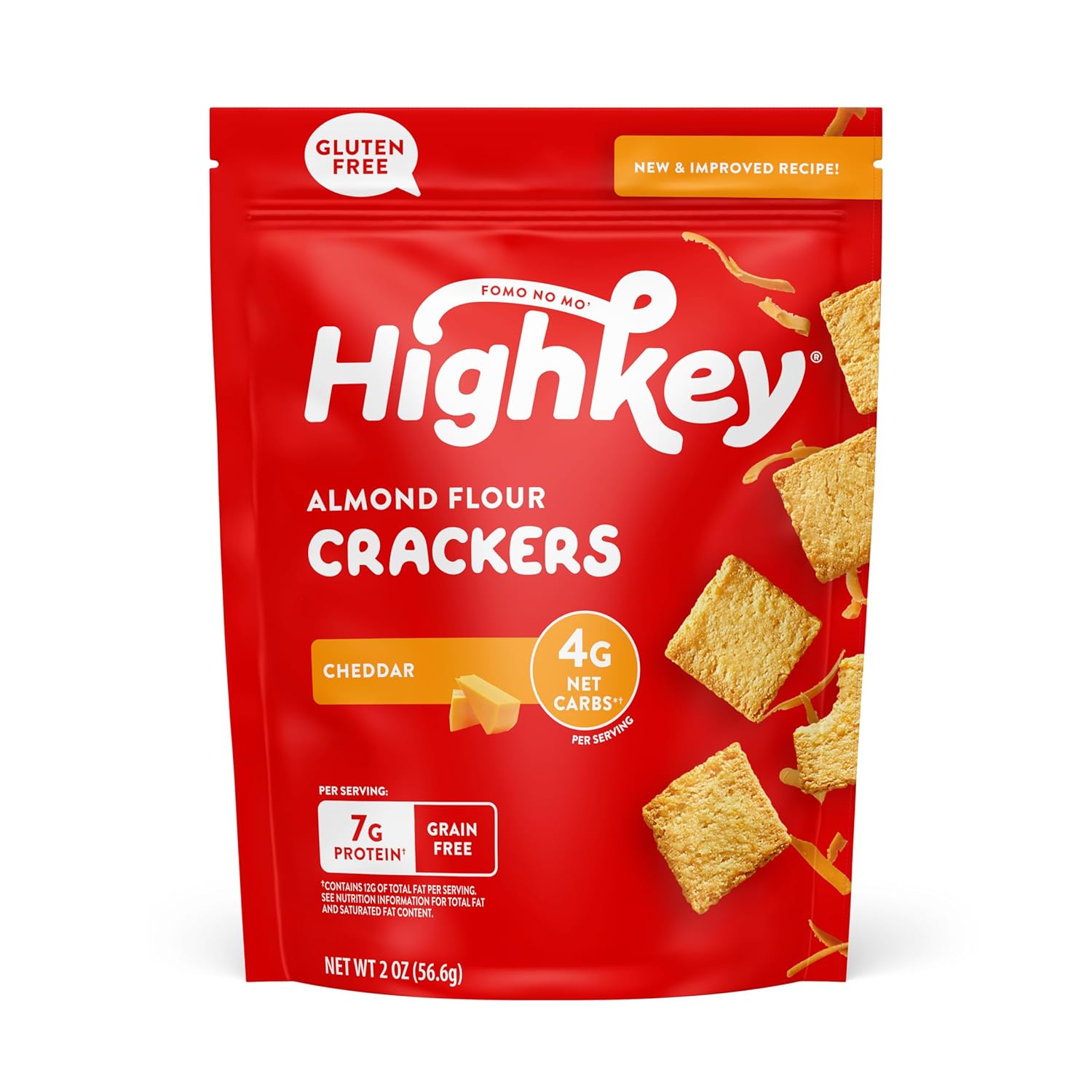 Amazon.com : High Key Snacks Cheddar Flavor Almond Flour Crackers ...