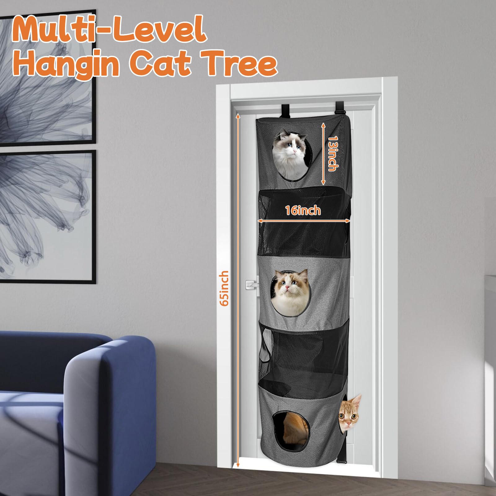 Snapklik.com : Homegroove 5-Level Door Cat Tree, Space Saving Door ...