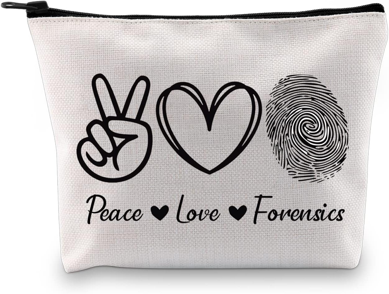 Amazon.com: G2TUP Forensic Gift Peace Love Makeup Bag Cosmetic Bag ...