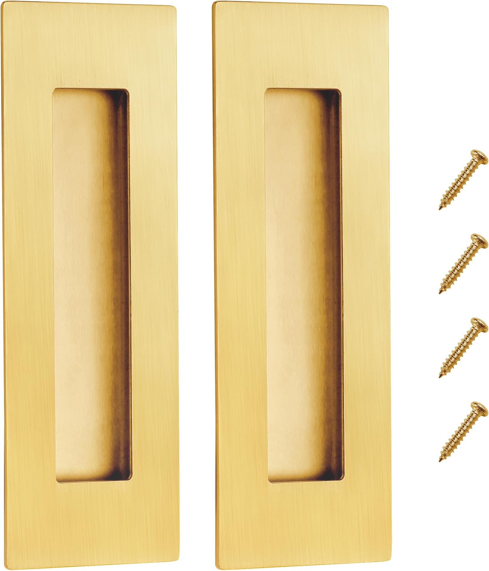 Emtek, Modern Rectangular, Flush Pull, 1-3/4" x 4", Satin Brass ...