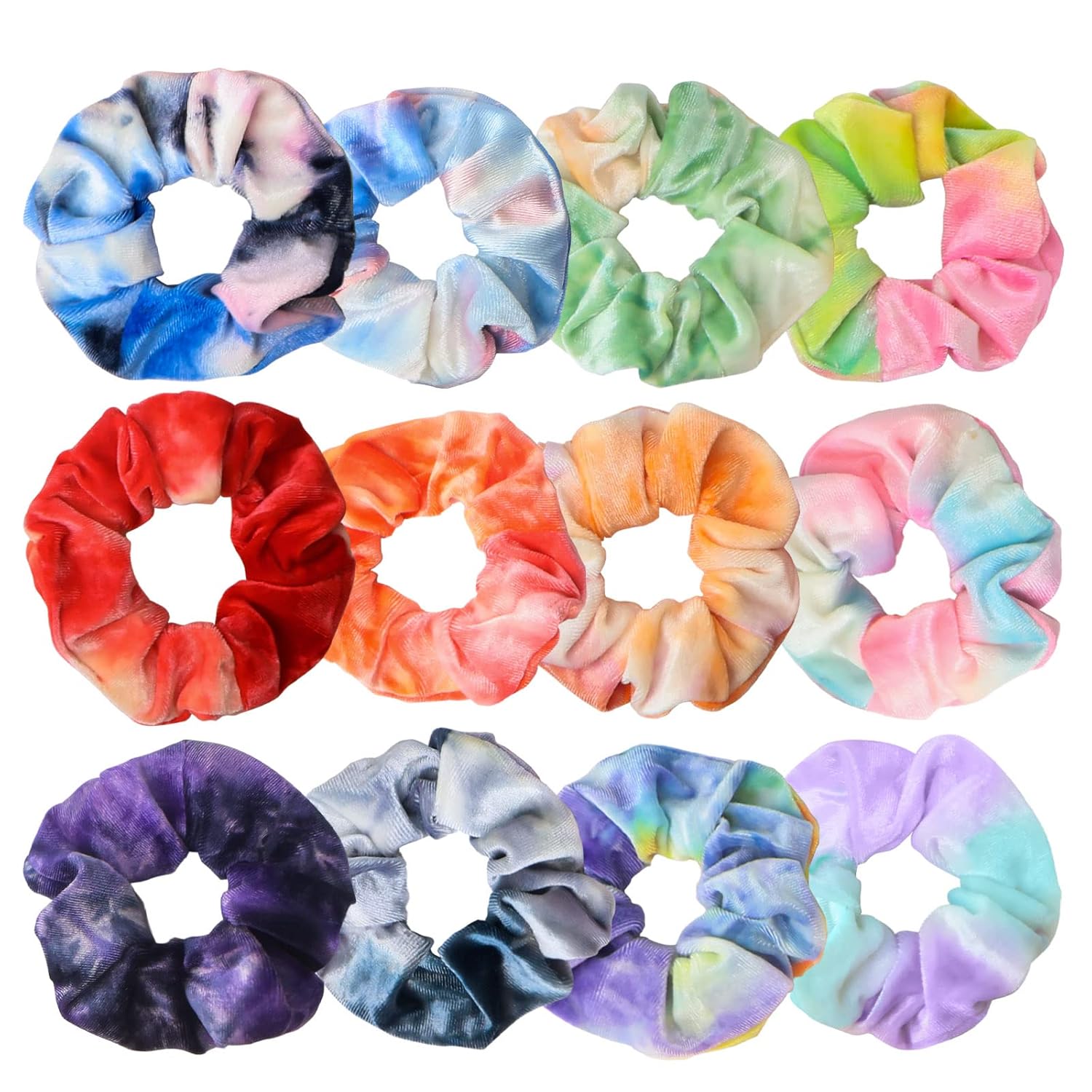 Amazon.com : DINATIS 12 Pcs Tie Dye Scrunchies for Hair, Velvet ...