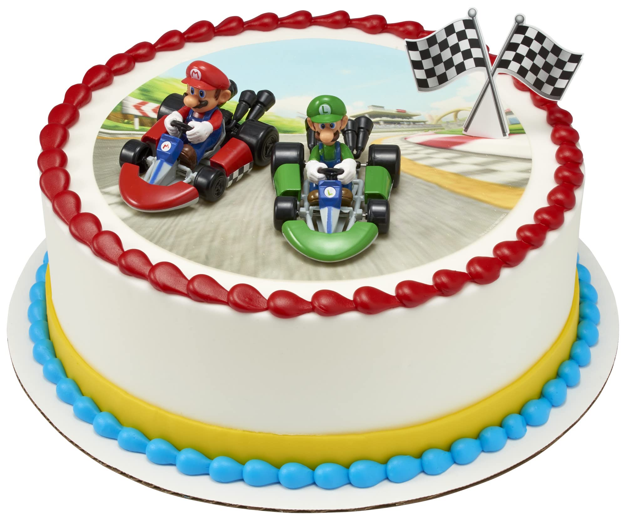 Buy DecoSet® Super Mario Kart Cake Topper, 2-Pc Cake Topper with Race ...