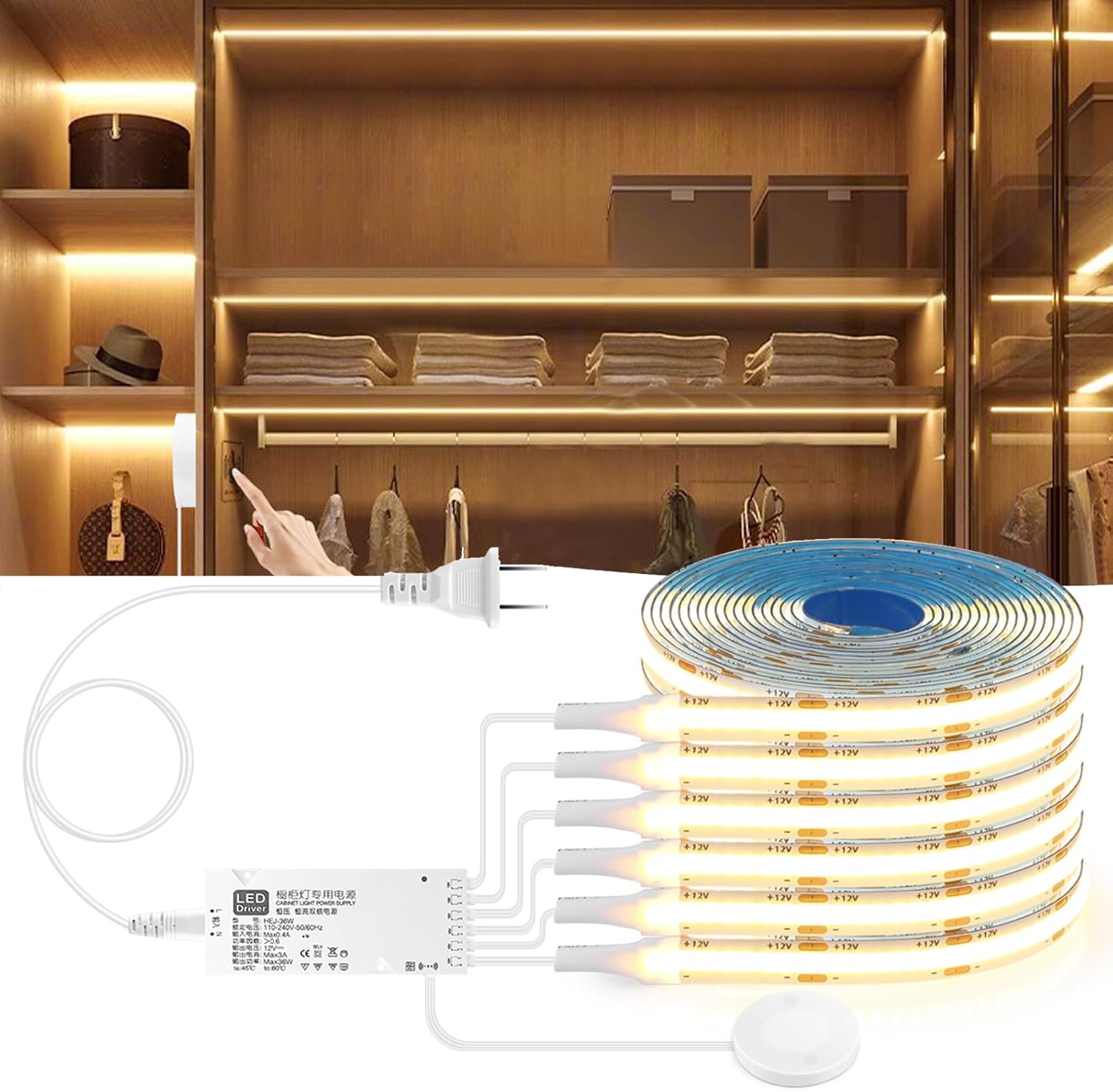 Amazon.com: LED Under Cabinet Lighting Kit 6PCS 12V COB LED Strip ...