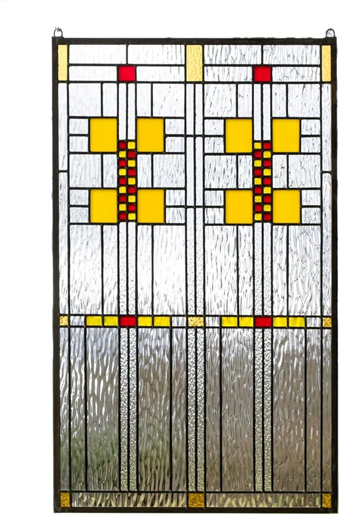 Amazon.com: 20" x 34" Stained Glass Mission Style Window Panel : Home ...