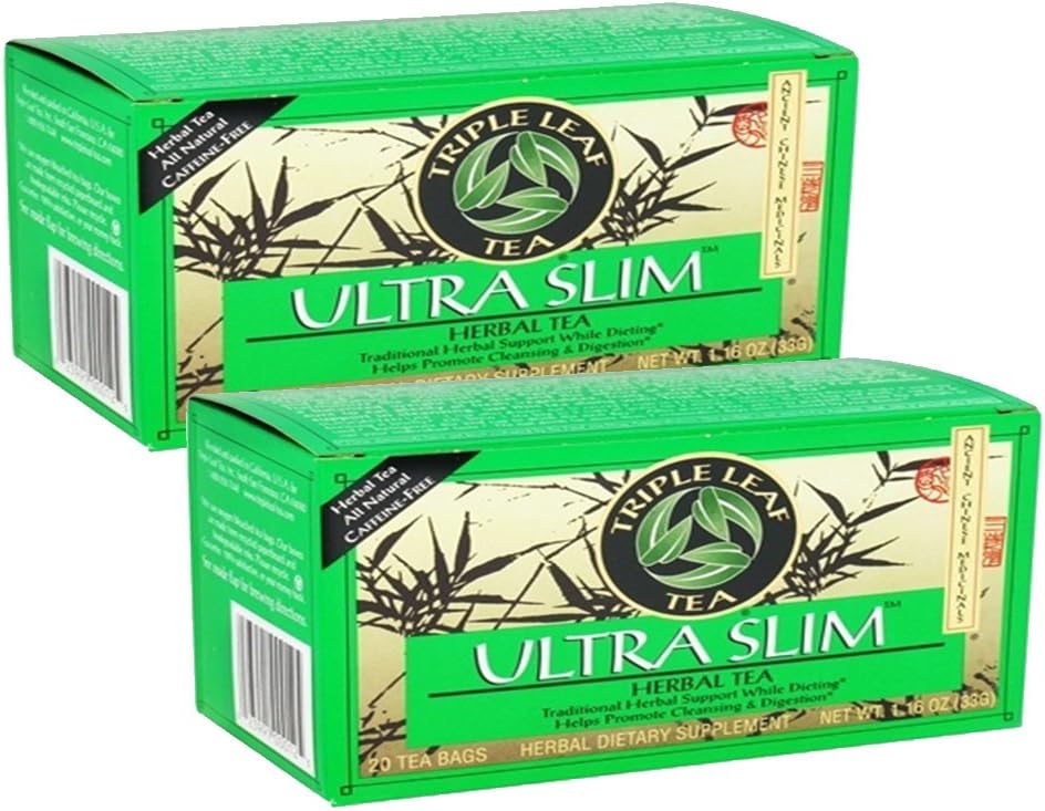 Amazon.com : Triple Leaf Tea Ultra Slim 20 Bags each, Pack of 2 ...