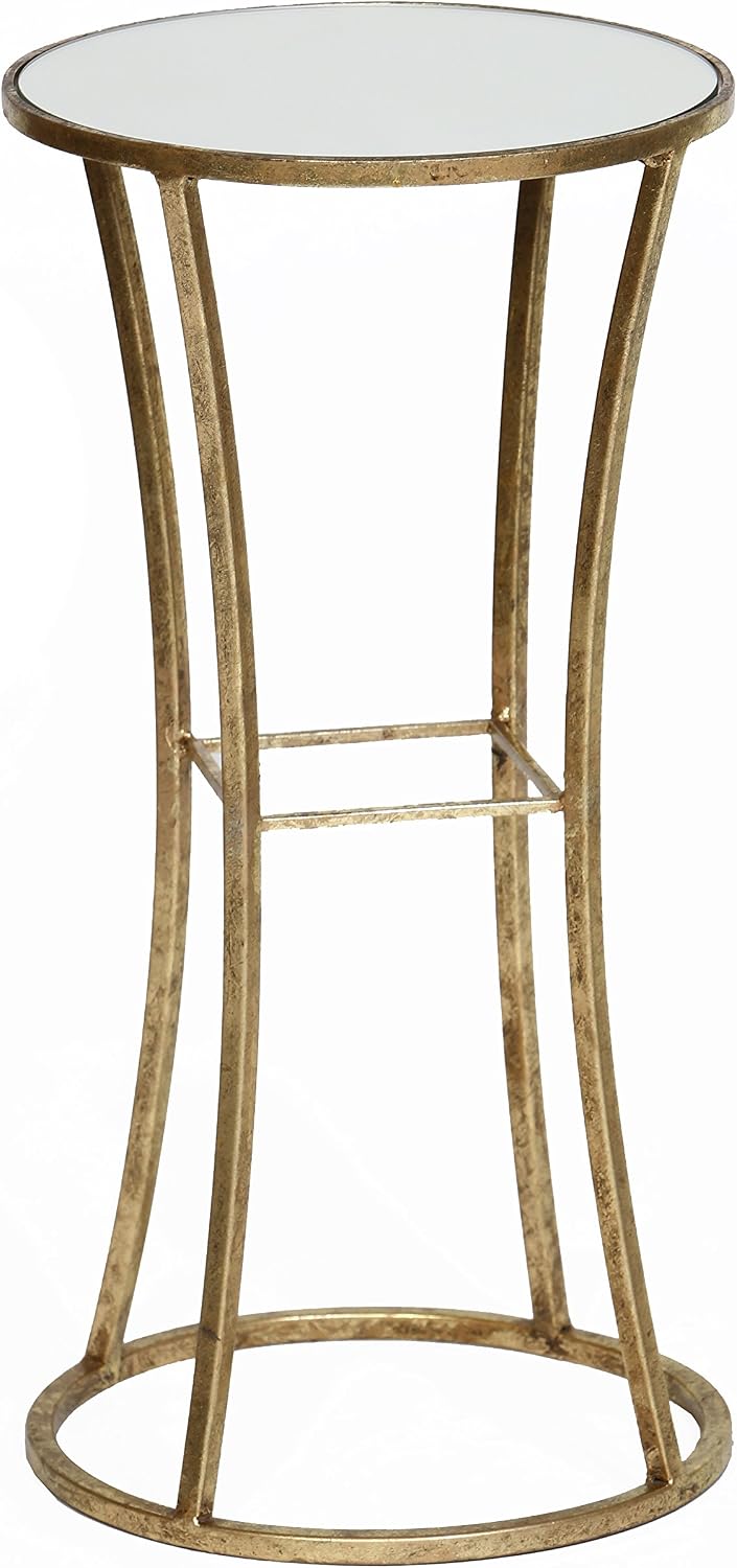 Amazon.com: Square Stock Table with Mirror Top in Gold Leaf Finish ...