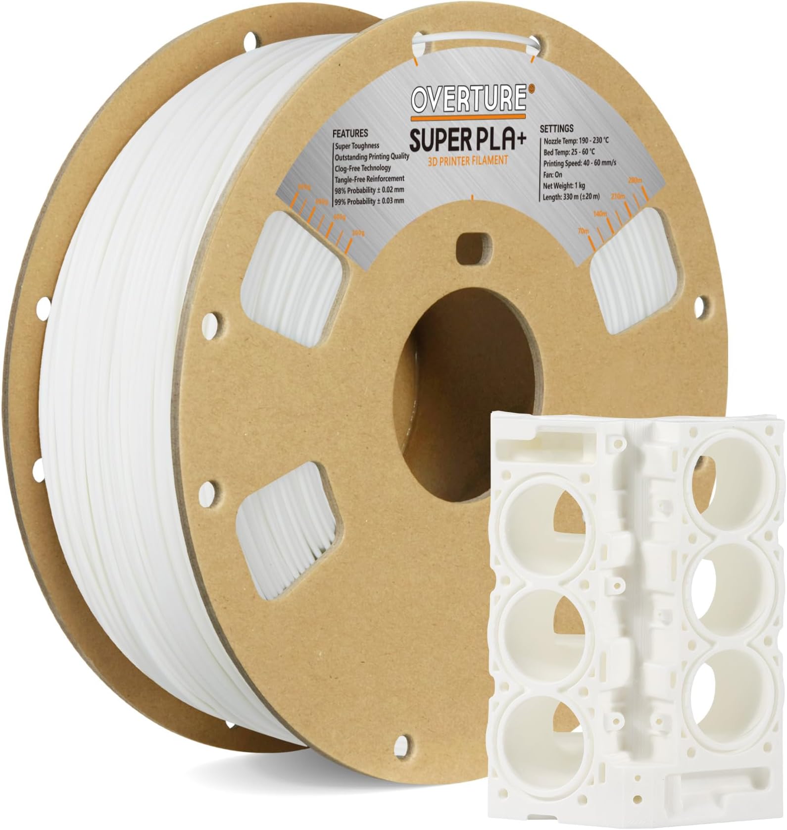 OVERTURE Rock PLA Filament 1.75mm Verbrauch, PLA Rolle 1kg Spule (2 ...