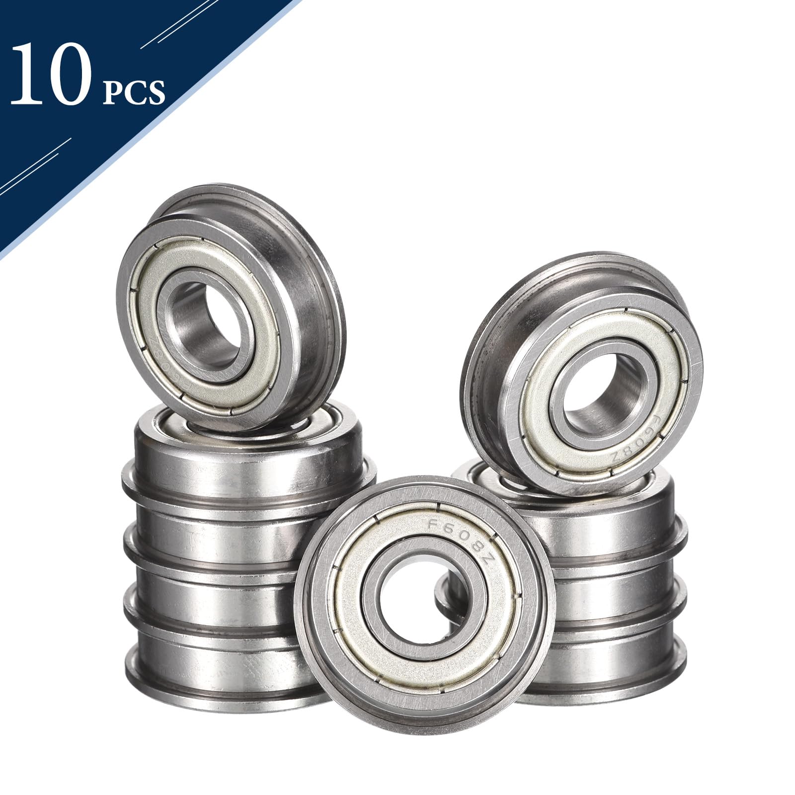 Snapklik.com : HiPicco F608ZZ Flanged Ball Bearing, ID 8mm X OD 22mm X ...
